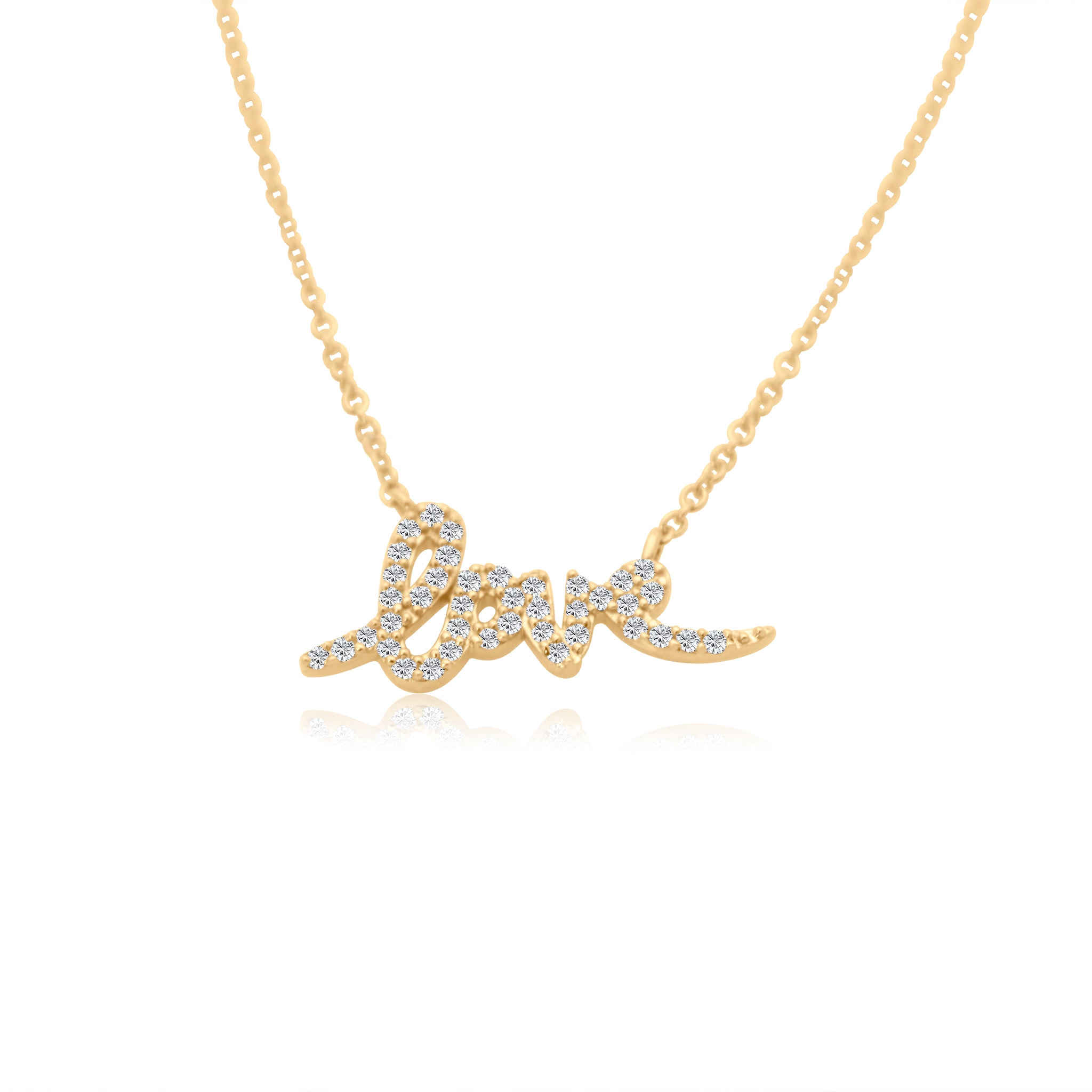 Cursive Diamond Love Necklace – S. Bell Designs